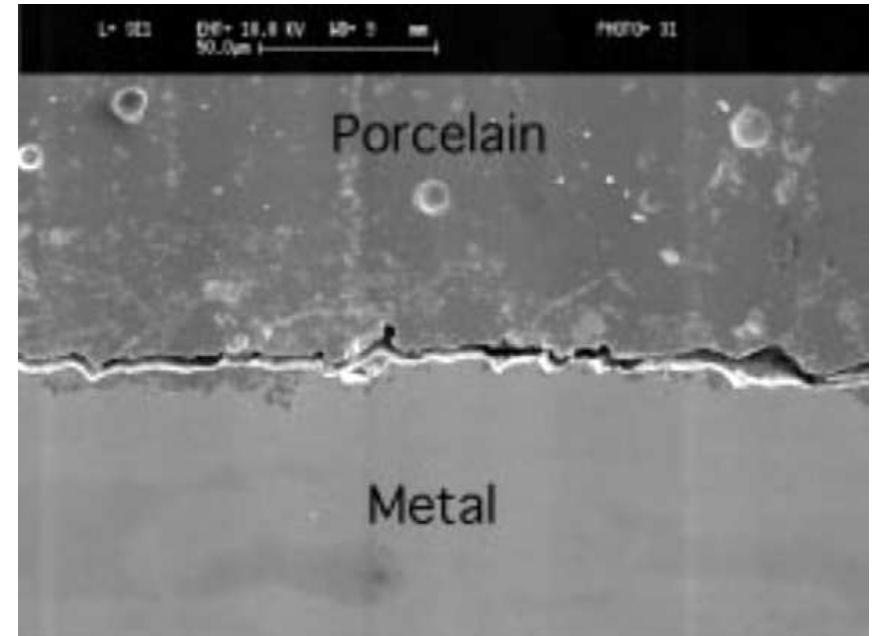 - example of typical crack propagation through the opaque