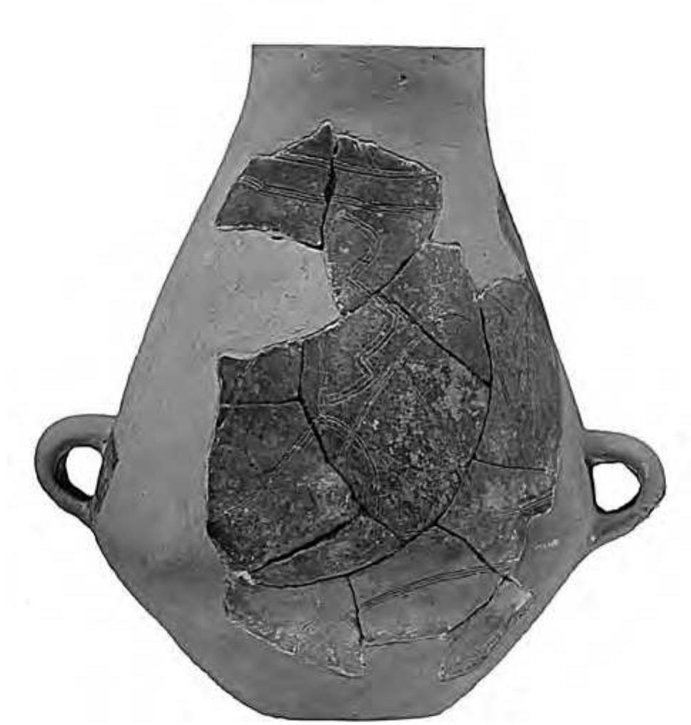 grotta conzo: painted pyriform jar of the s. cono-piano