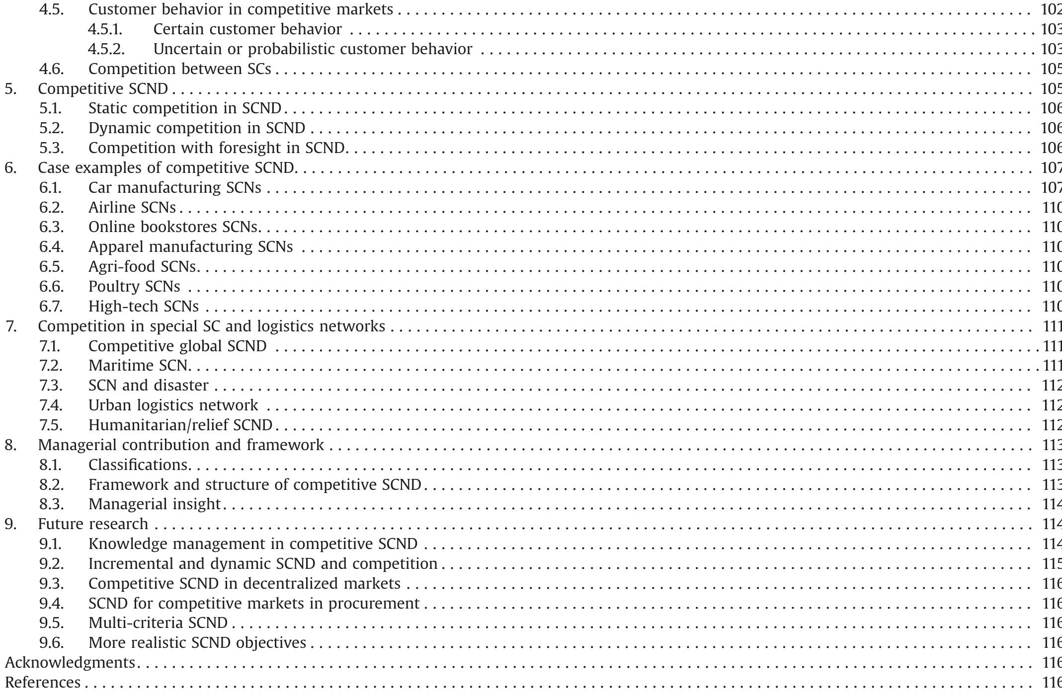 Table 2 - Competitive supply chain network design: An