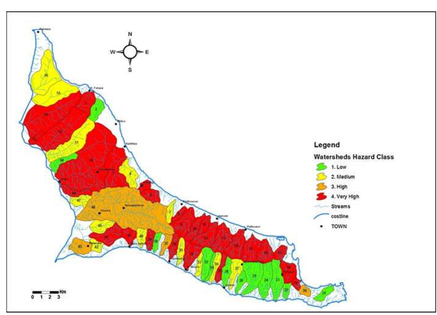 Flood hazard map from anthropogenic factors