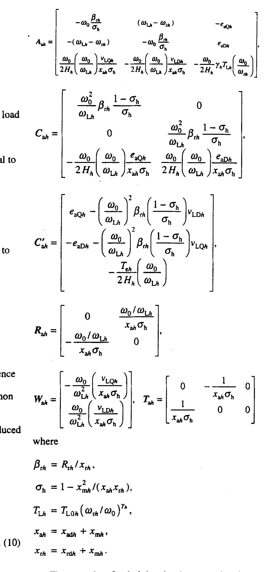Figure 5 - Modelling of induction motor loads in