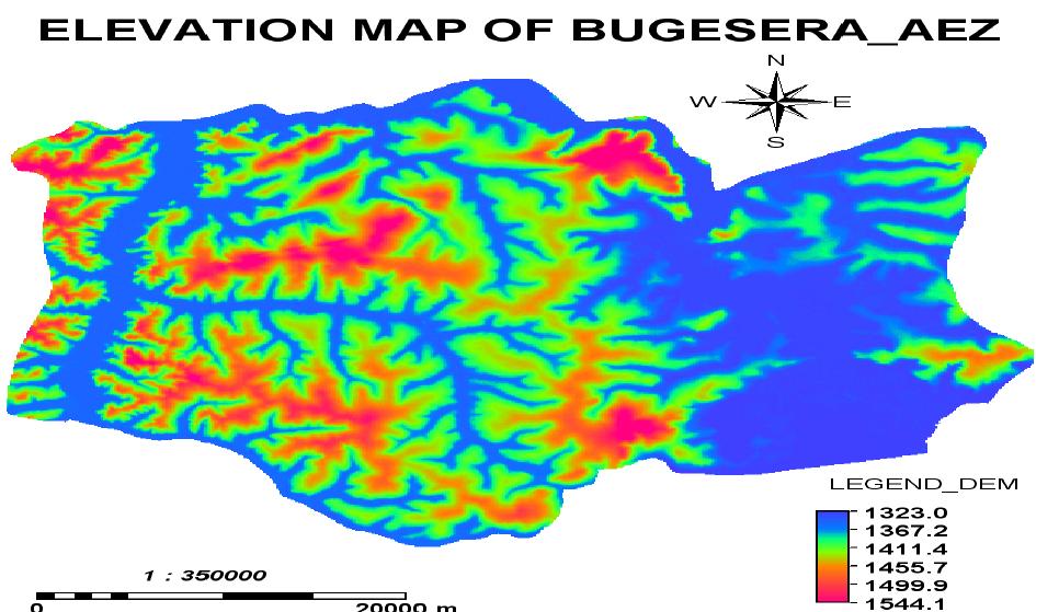 Elevation map of bugesera agro ecological zone the bugesera