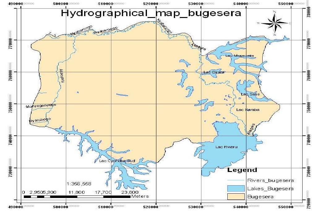 Hydrographical map of bugesera agro ecological zone the