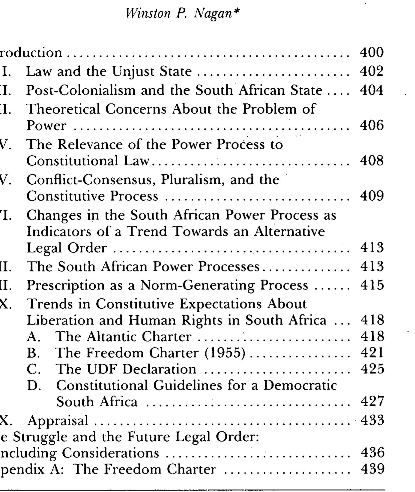 Law and post-apartheid south africat