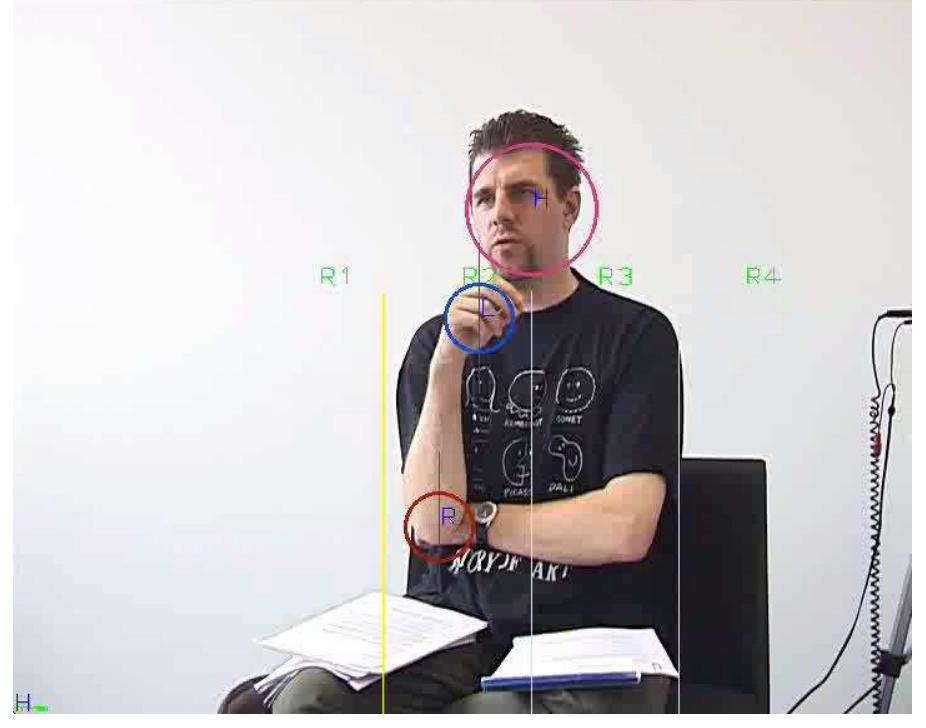 The initial 4 regions of the hand tracker