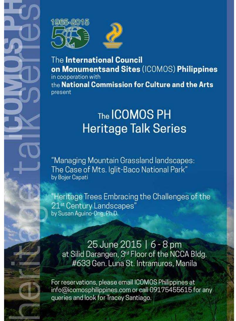 Icomos philippines heritage talk series on cultural
