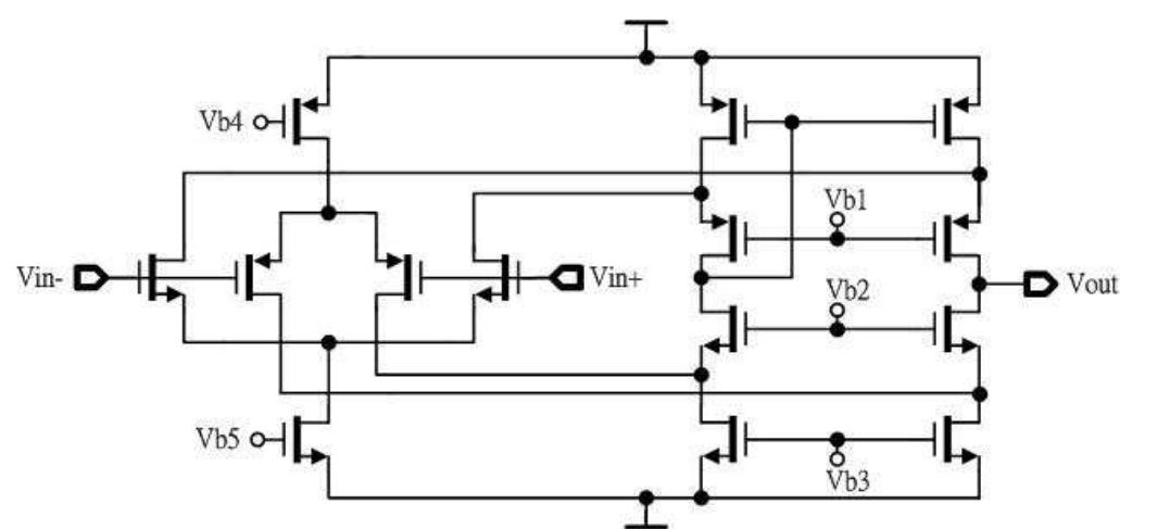 Schematic of comparator with rail-to-rail input range