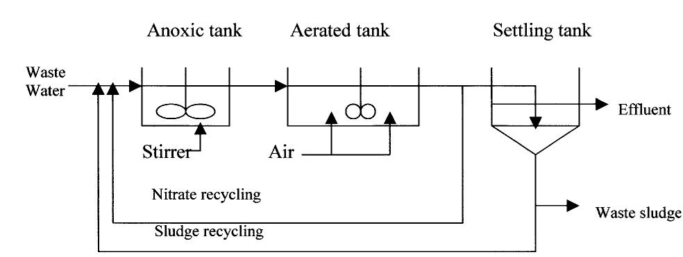 Process diagram of a pilot plant designed for biological