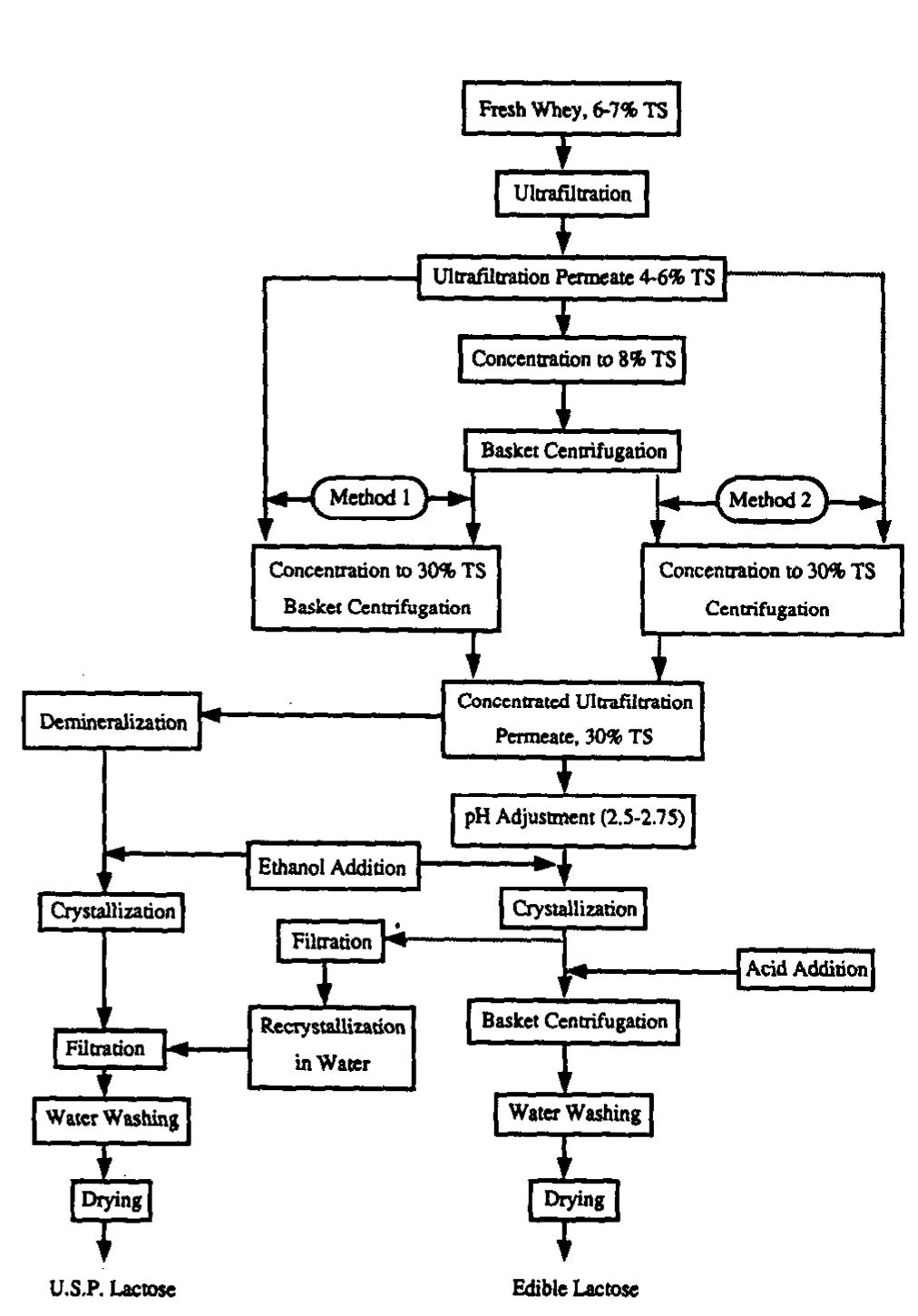 —flow chart of lactose crystallization. dotted lines