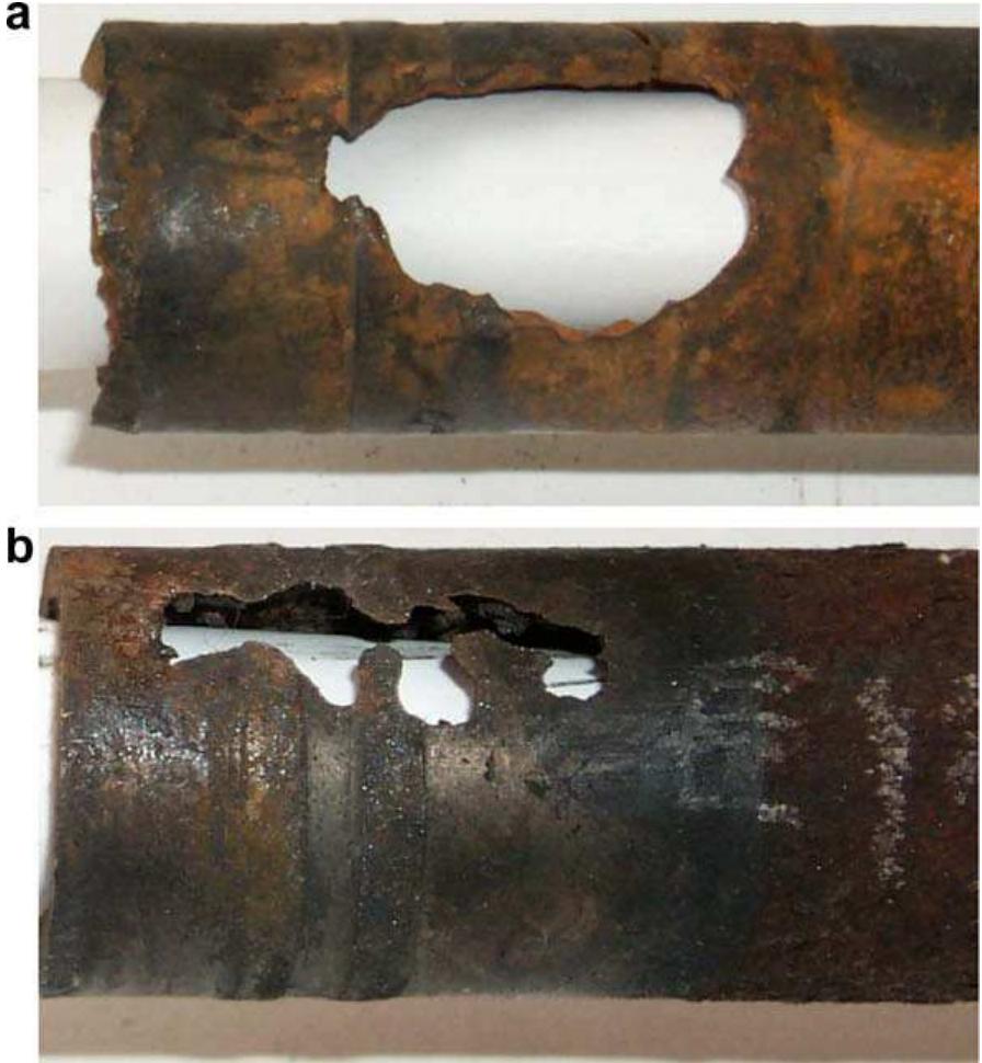 The damaged pipes of reac.