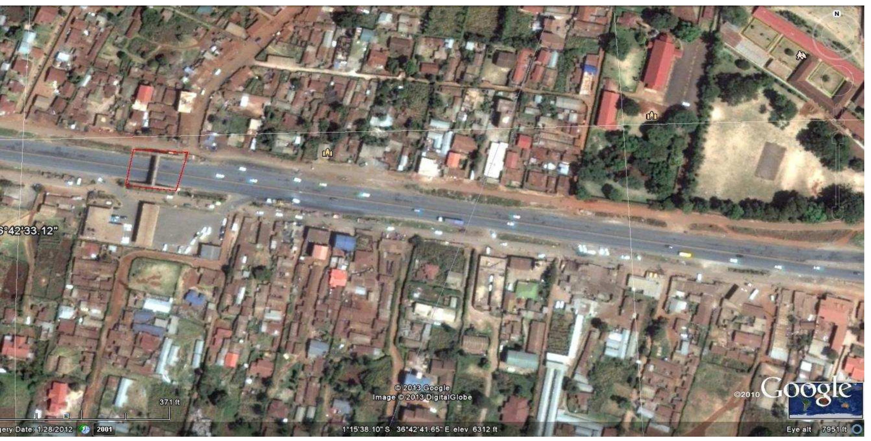 Labelling by author map 1:location of uthiru pedestrian