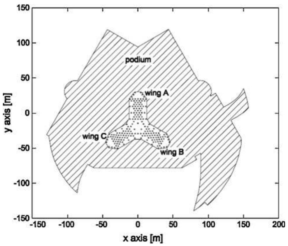 Plan view of the khalifa tower foundation system the