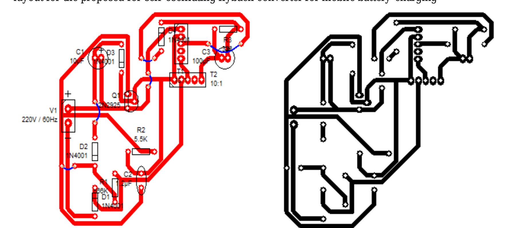 The pcb layout for self-oscillating flyback converter for