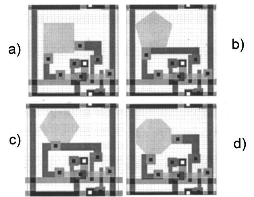 Examples of pixels with various external corner angles: (a)