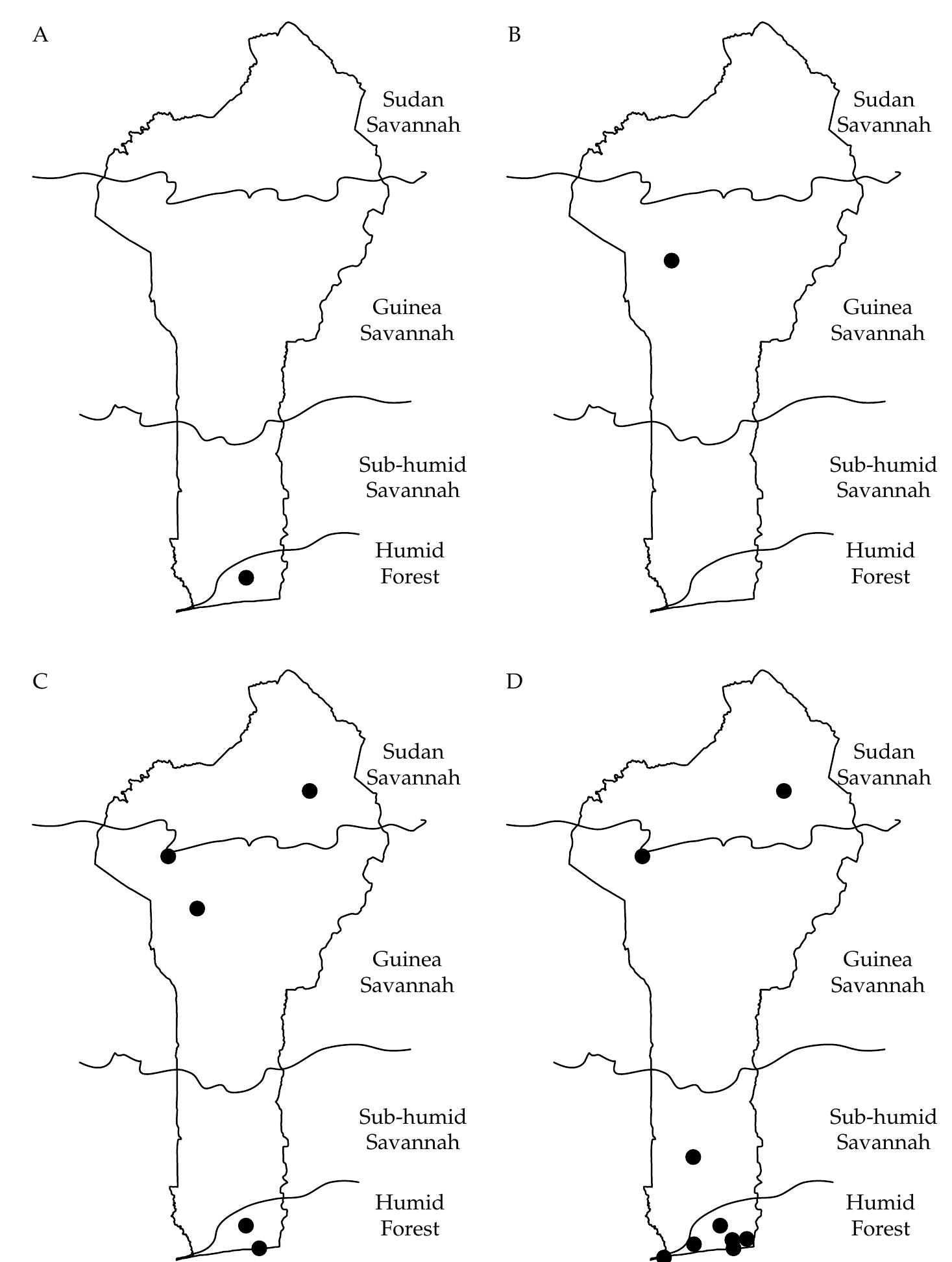 ‘ig. 5. distribution maps of the hyperparasitoids of aphid