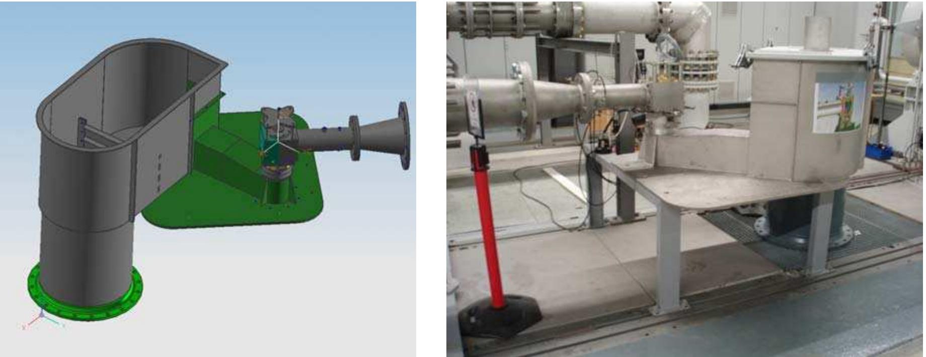 3d cad model of the prv and discharge structure (left) and