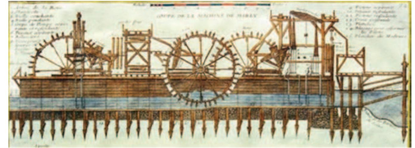 16 cross-section drawing of the “marly machine”