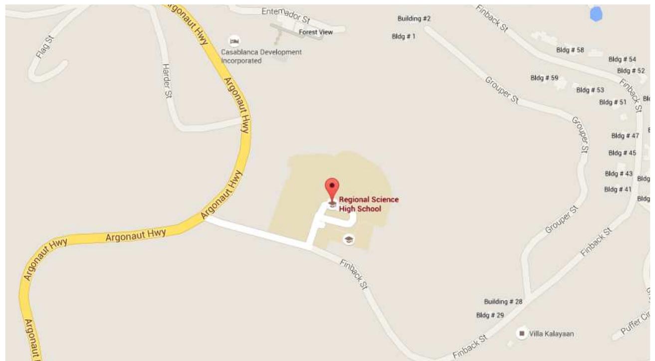 2.1. regional science high school iii shown in a map