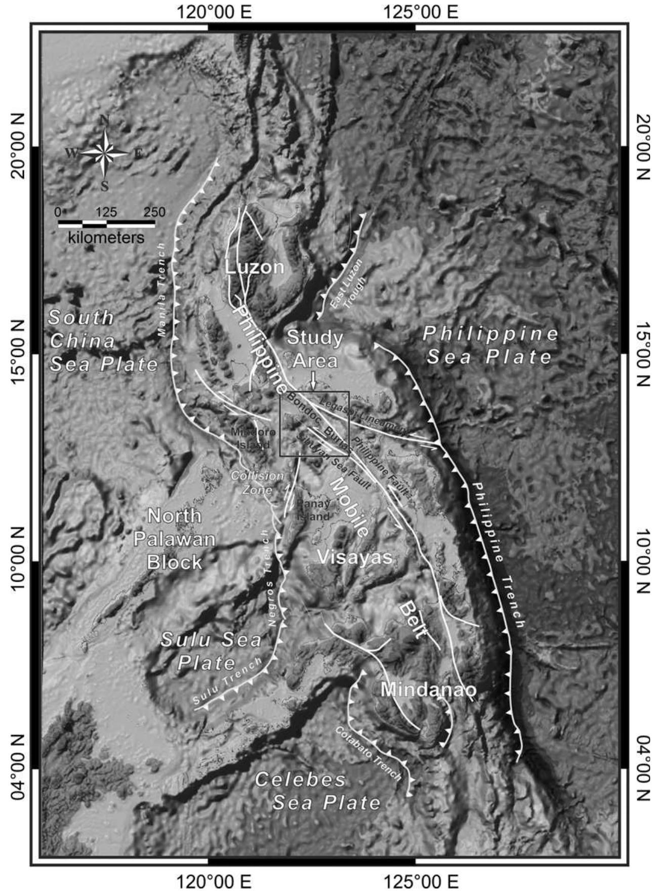 Simplified tectonic map of the philippines situating the