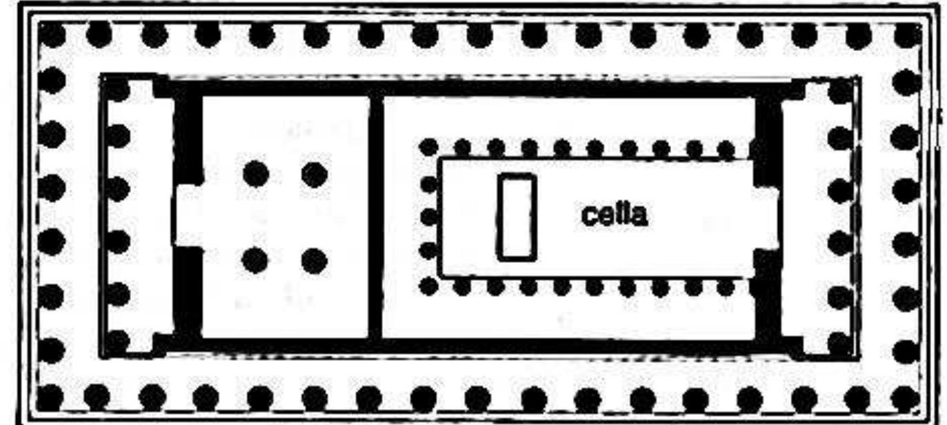 Plan of parthenon at acropolis in a thens of the temple is
