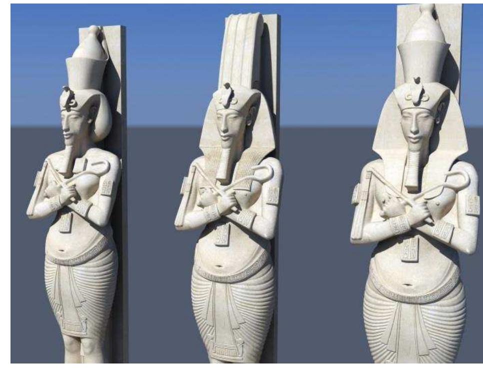 3d reconstruction of amenhotep iv colossal statues from