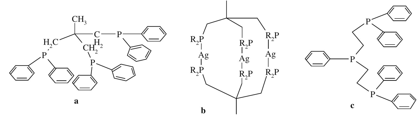 Structure of me-triphos and ph-triphos cu complexes.