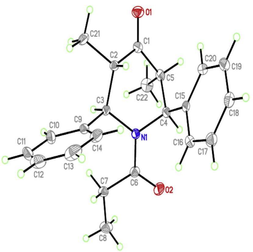 Ortep drawing of c22h25no2 showing the labeling scheme of