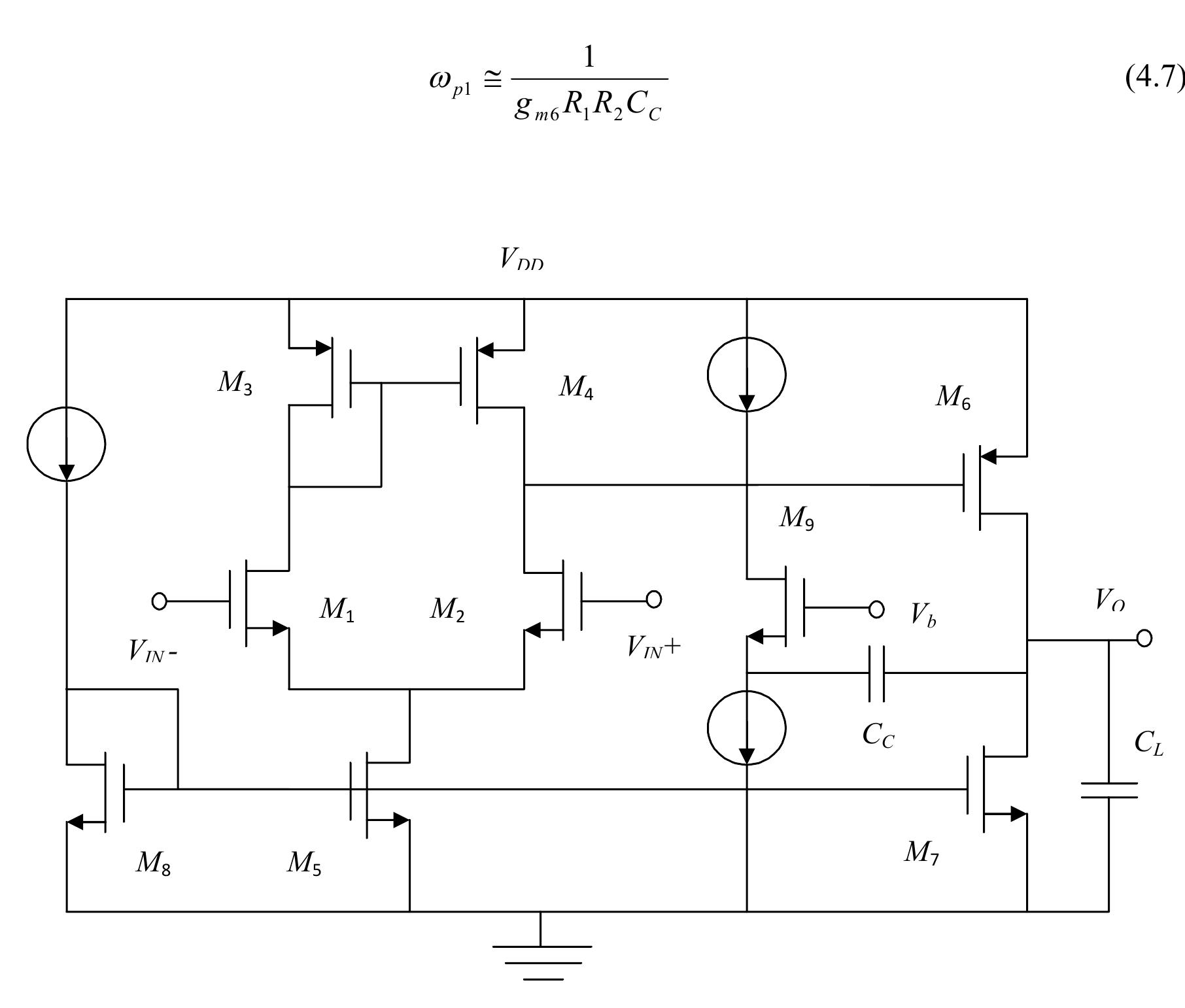 1: two-stage cmos op amp with miller capacitor and a