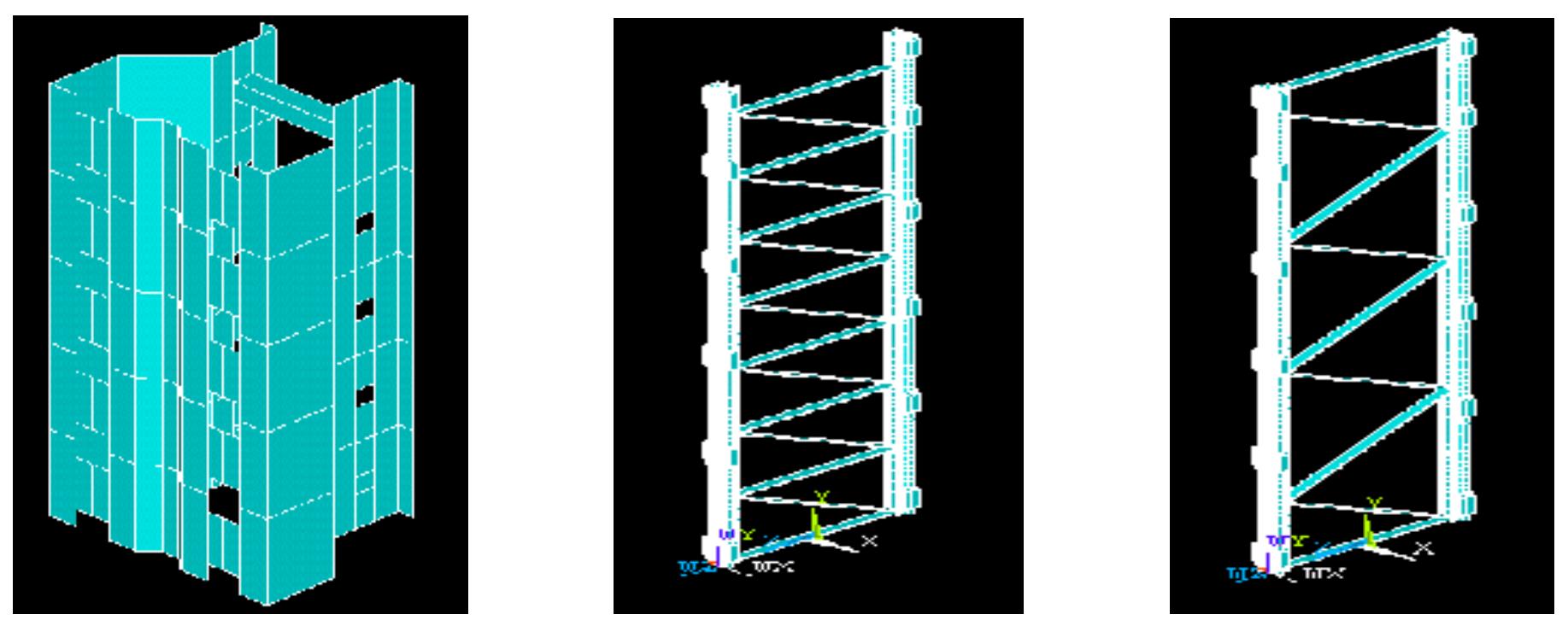 The uprights, stringer beam, bracing and coupling bar of the