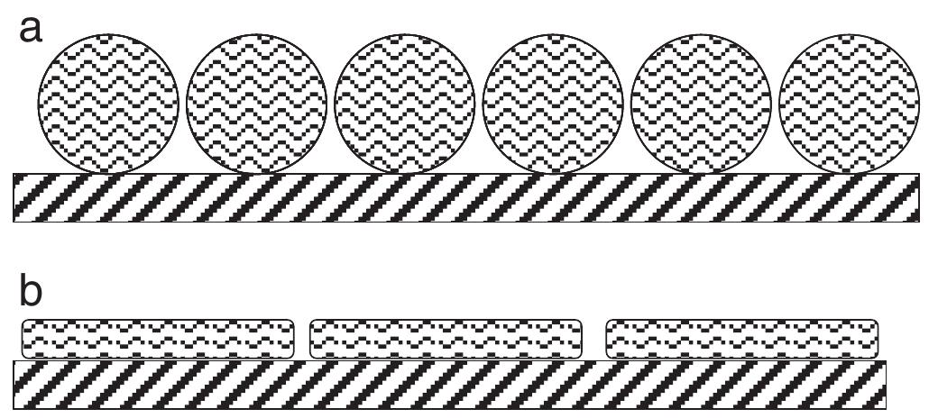 Schematic picture of the effect of polymer adsorption time