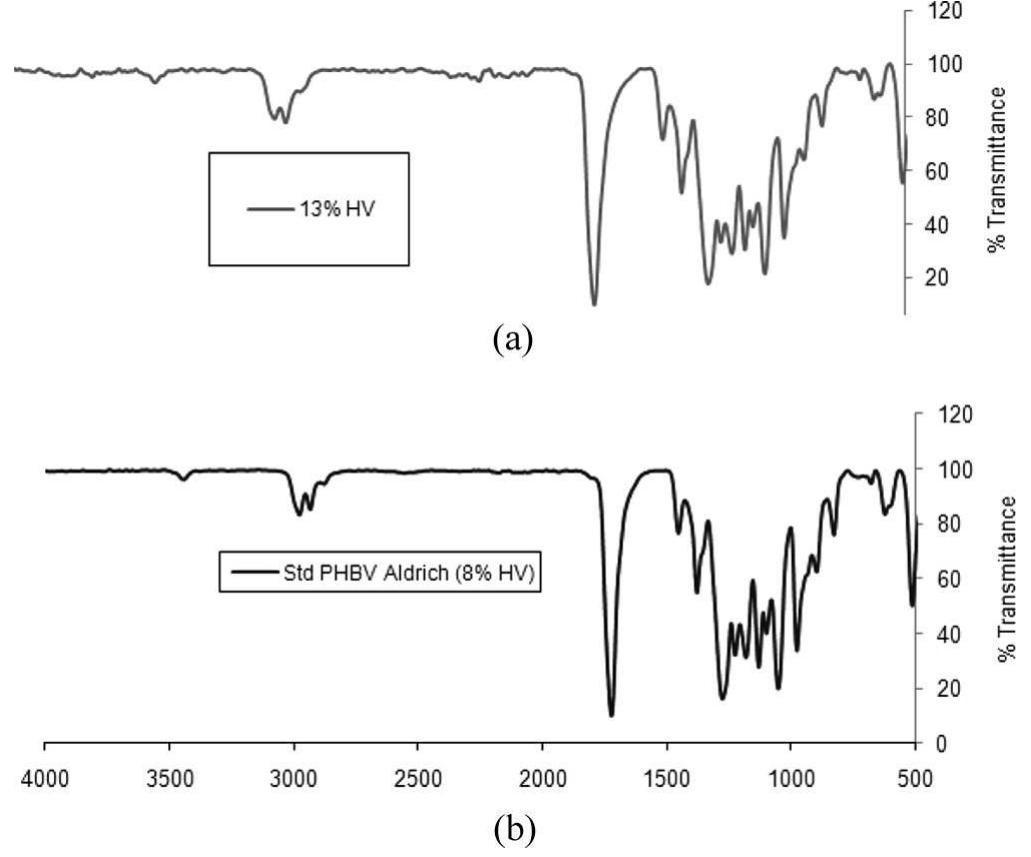 Ft-ir spectra of phbv biosynthesized by comamonas sp. eb 172