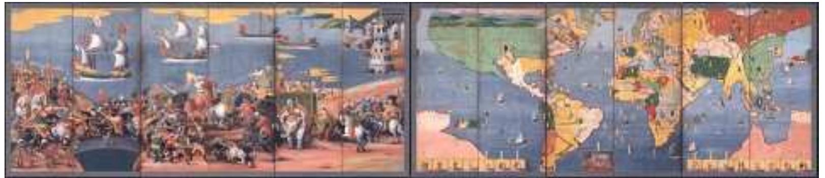 Plate 4. the battle of lepanto and the map of the world.