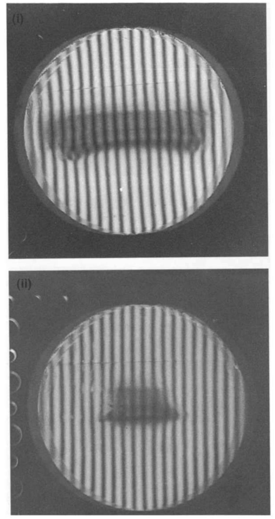 Ronchi tests of the grating surface before and after