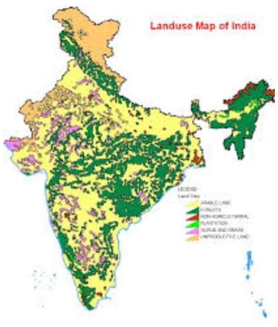 Land use map on india