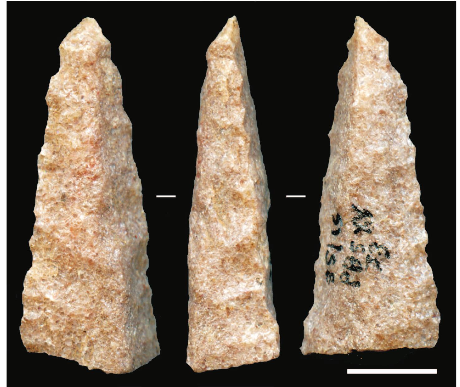 A preform (made of fine-grained quartzite from layer 27) in