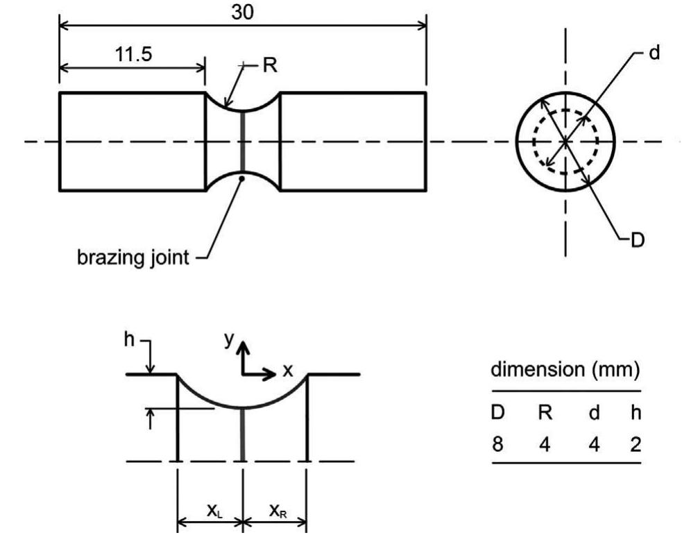 Schematic drawing of torsion specimen.