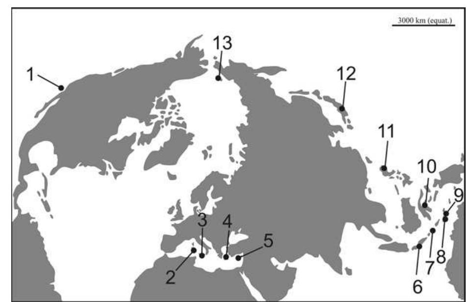 Simplified map showing the geographical position of the