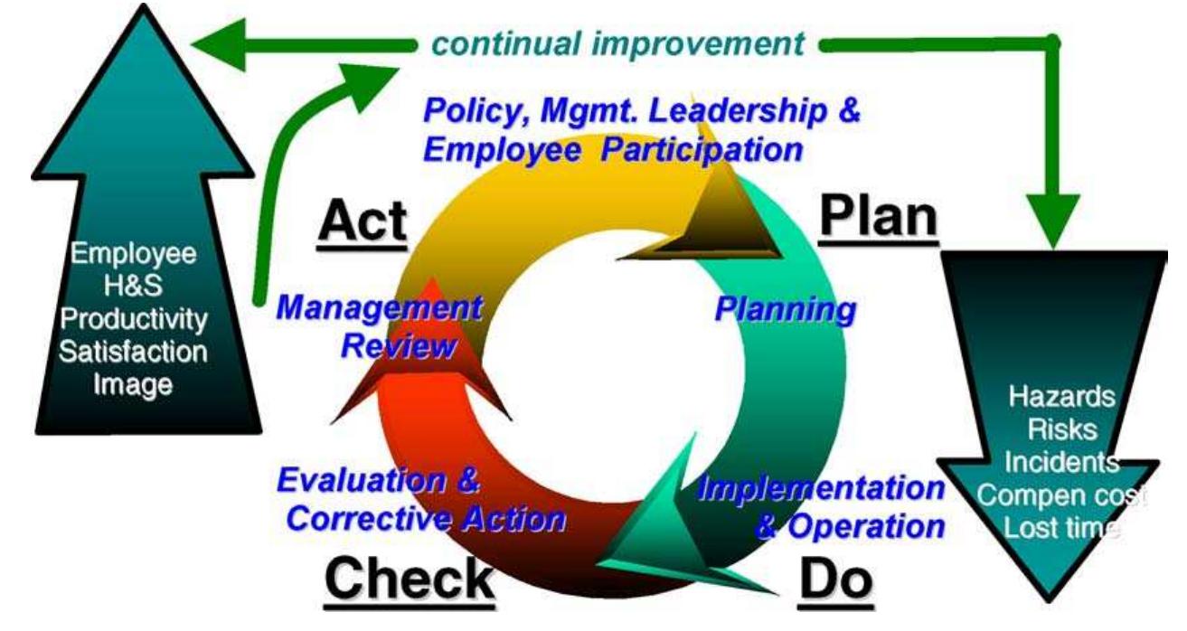 The osh management system cycle of the ansi z10. the