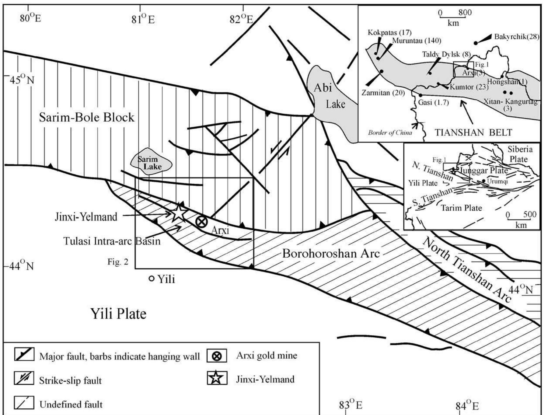 Regional geologic map showing tectonic divisions and major