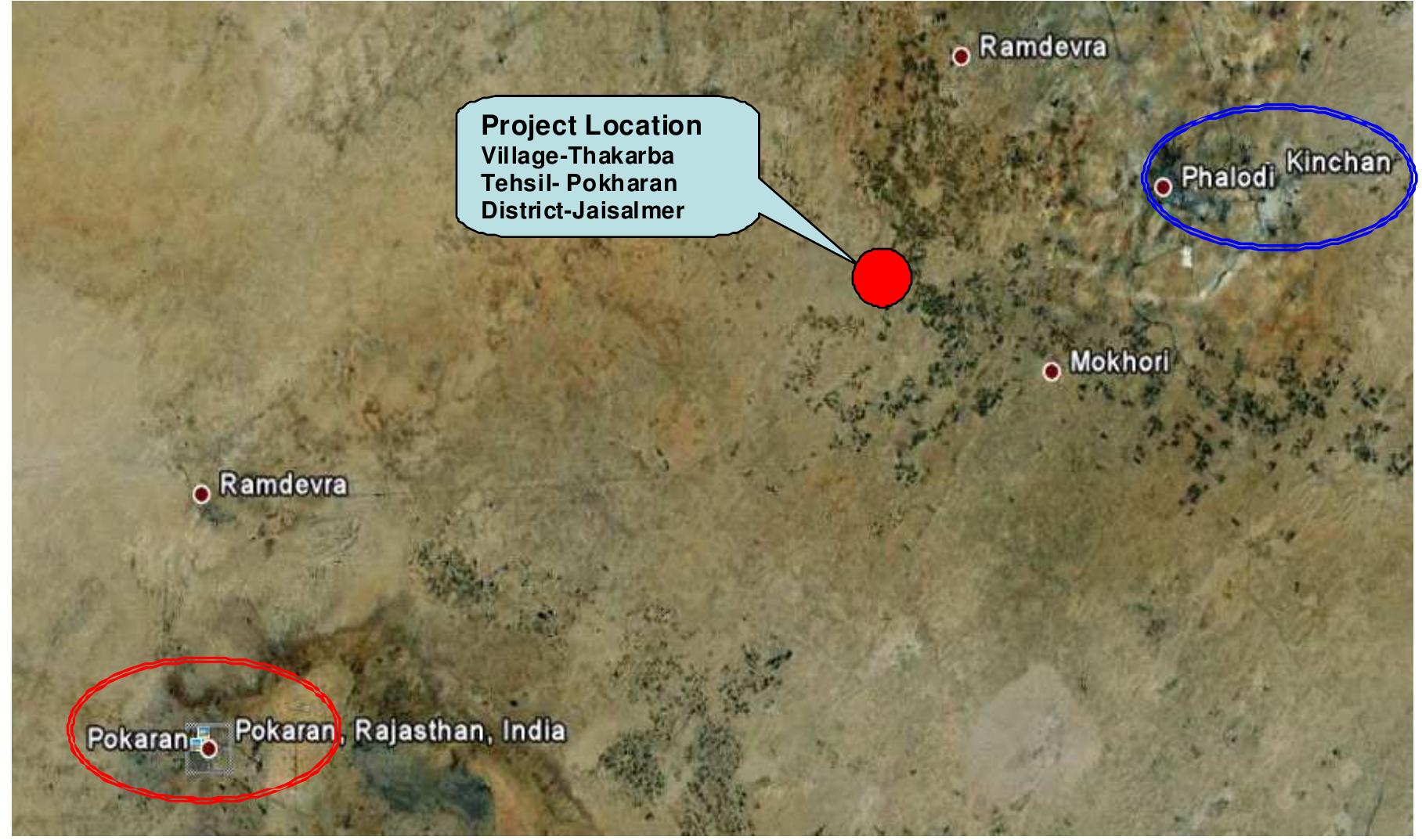 2 satellite map of thakarba (pokharan), jaisalmer