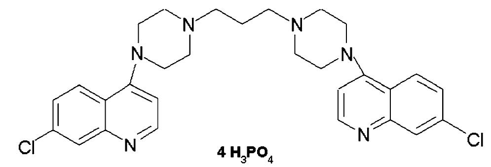Chemical structure of piperaquine phosphate