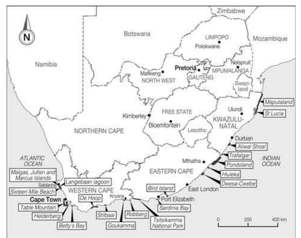 Map of mpas in south africa (based on map released by deat