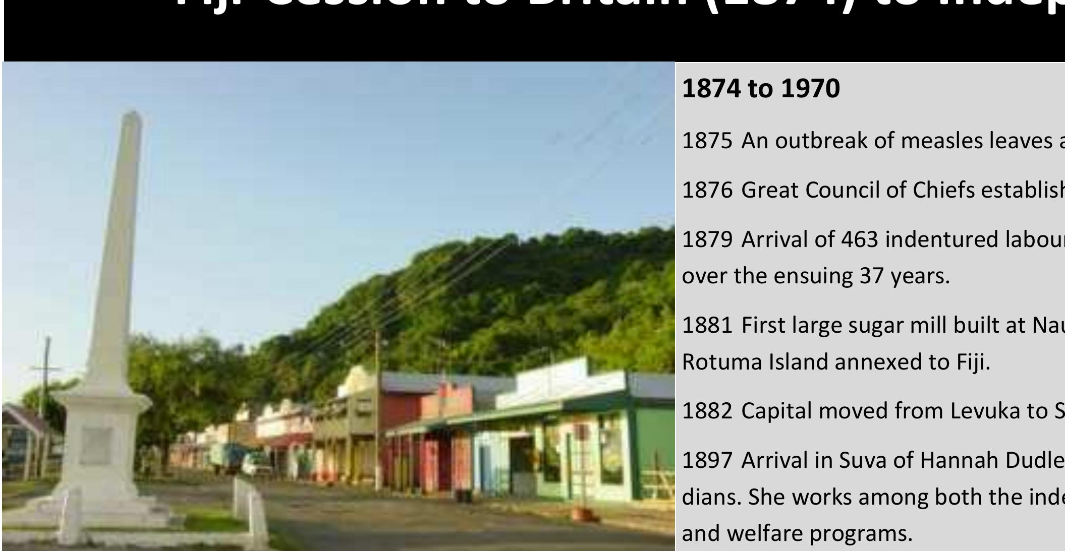 (PDF) A short history of Colonial and Post-colonial Fiji With focus on