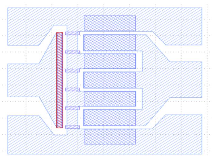 Layout of an algan/gan hemt structure.