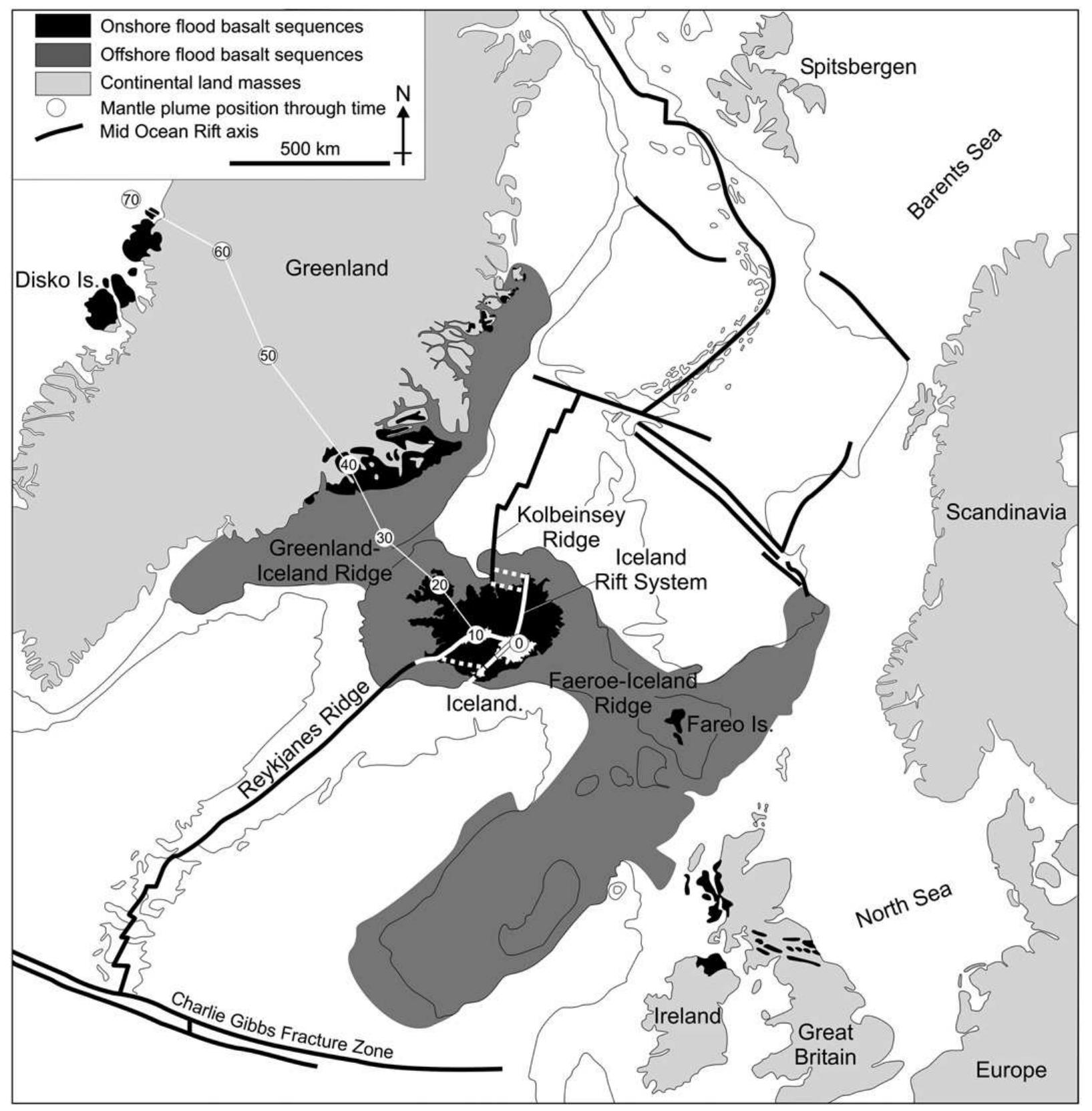 Iceland is an elevated plateau in the middle of the north