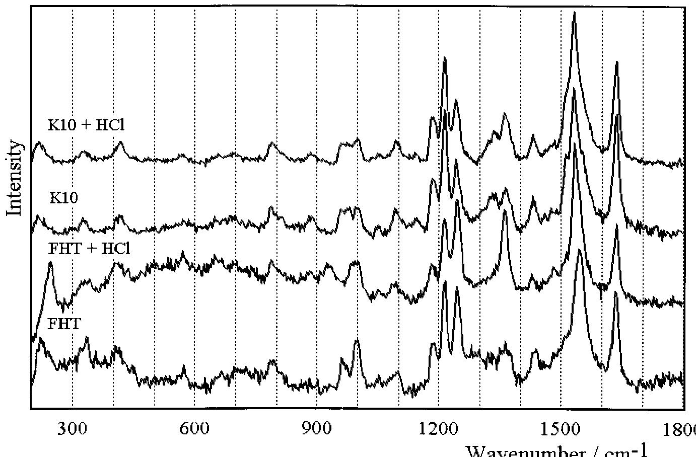 Resonance raman spectra of k10 and fht saturated with tmpyp