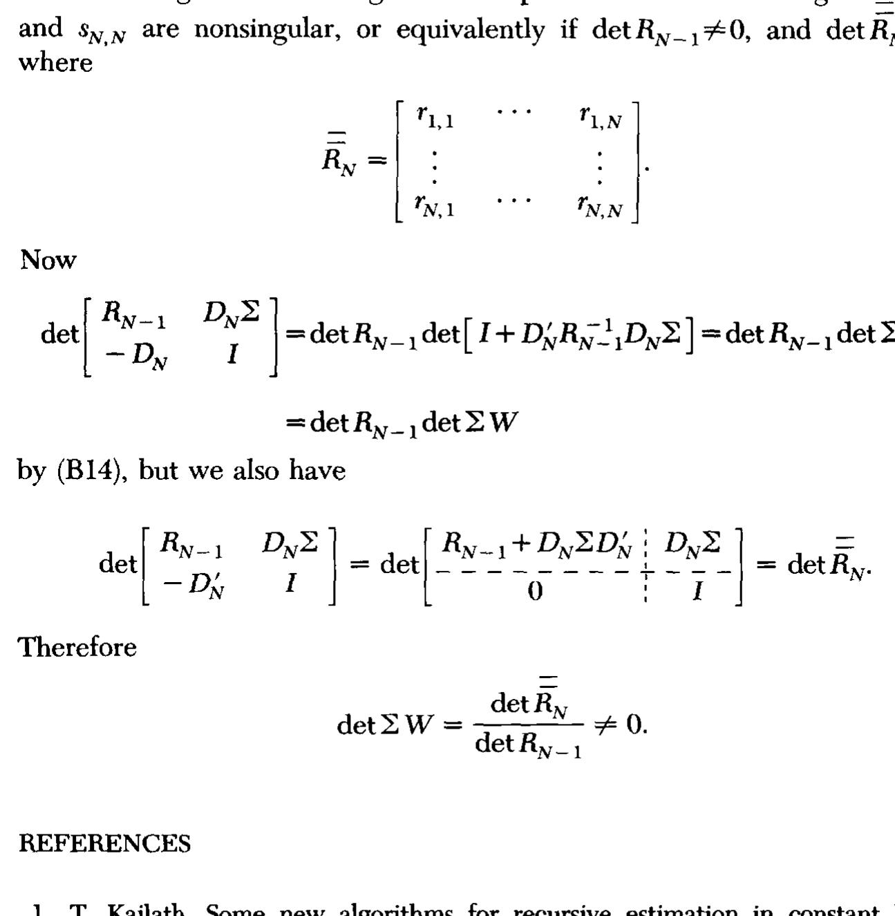 Figure 18 - New inversion formulas for matrices classified