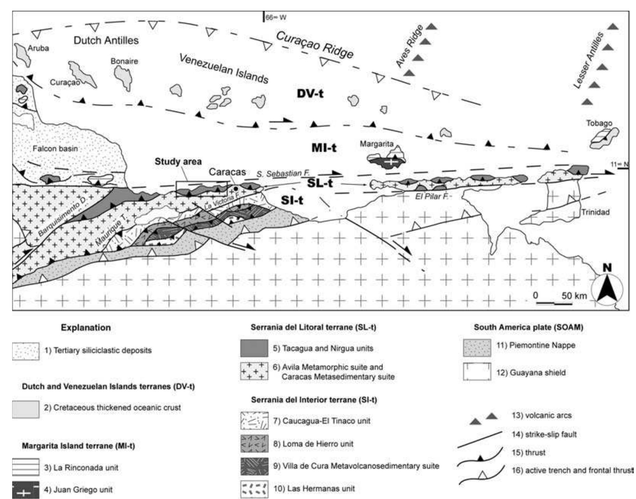 Geological sketch map of the southern margin of the
