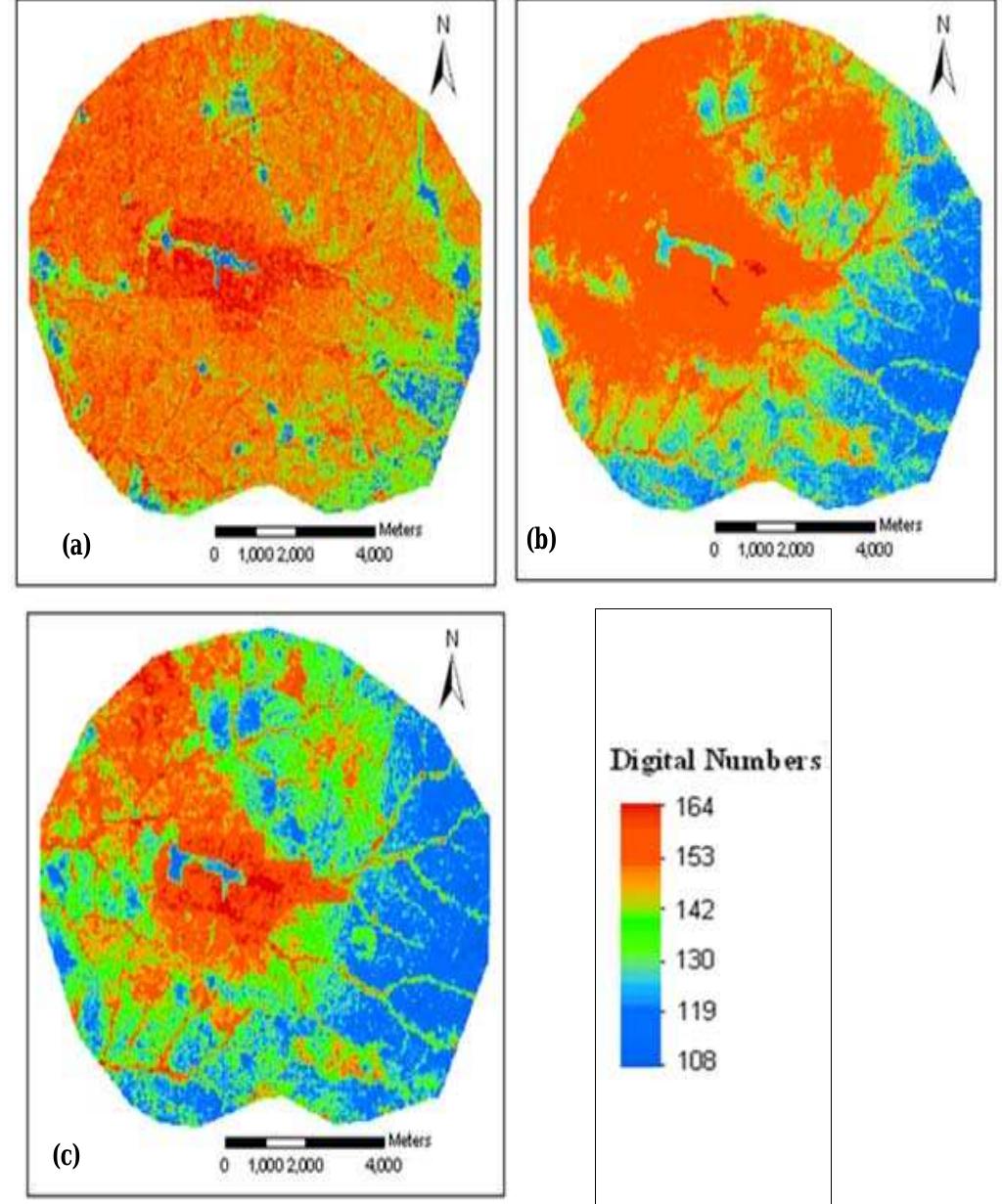 Ndvi aggregate map showing forest covers and other lulc
