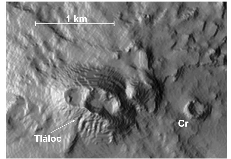 Digital shaded terrain model of the tlaloc summit cone
